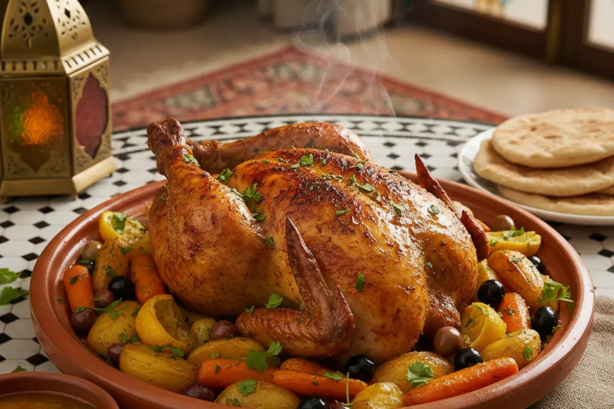 Moroccan-Style Roasted Chicken (Djej Mhammar) - Authentic Moroccan ...
